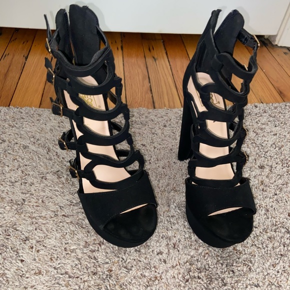 Speed Limit 98 | Shoes | Strappy Platform Peep Toe Heels | Poshmark